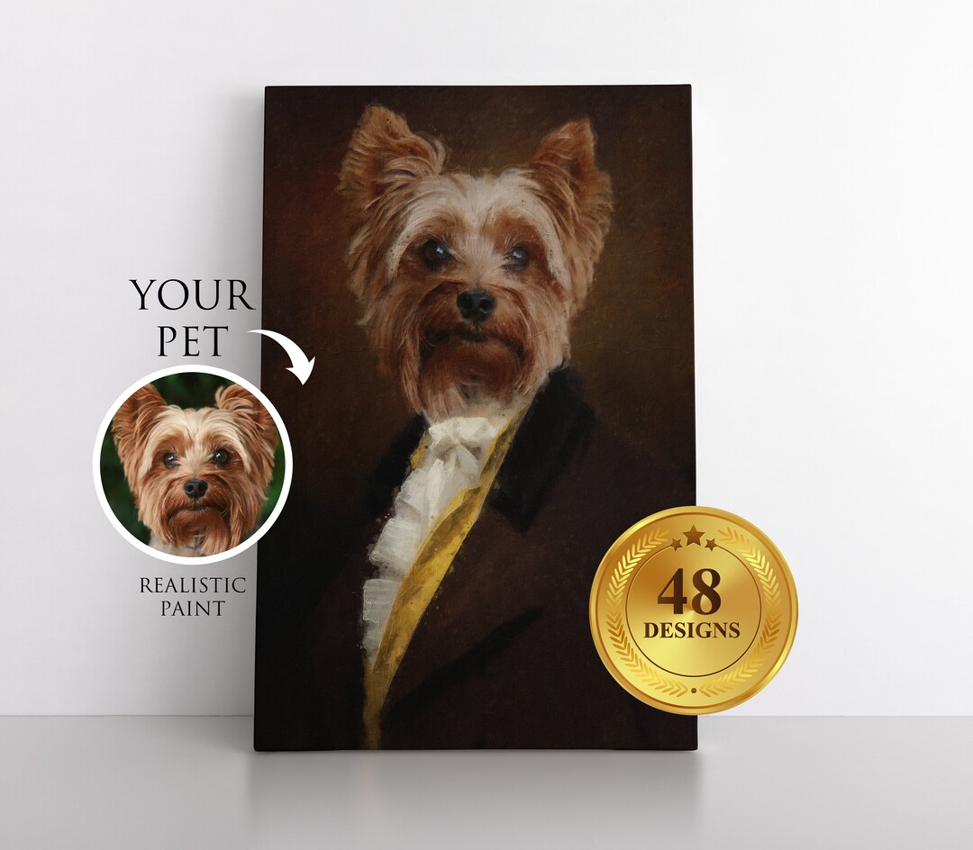 Custom Pet Portraits Using Pet Photo | Personalized Digital Dog Portraits | Cat Portraits Custom ...