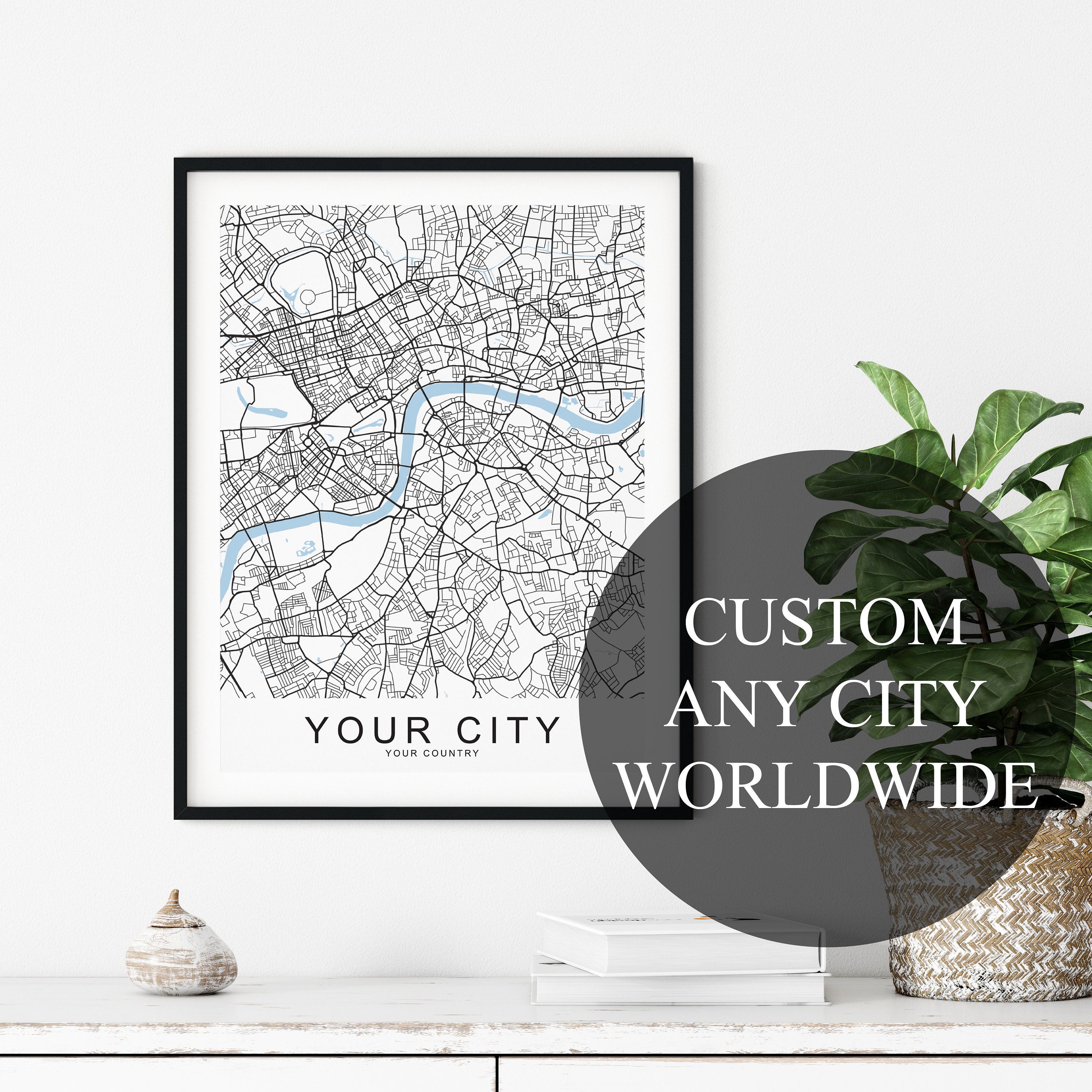 Custom City Poster Custom Map Art Personalized Travel - Etsy