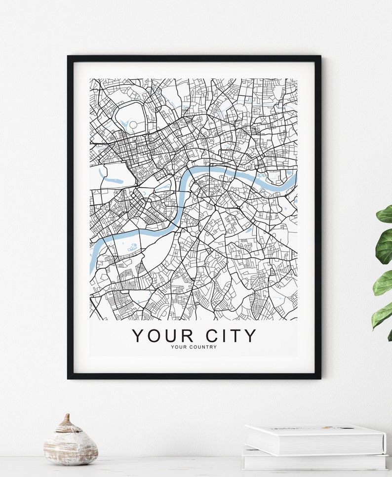 Prints Any Town Any City Map Personalized Map City Poster Map Art ...