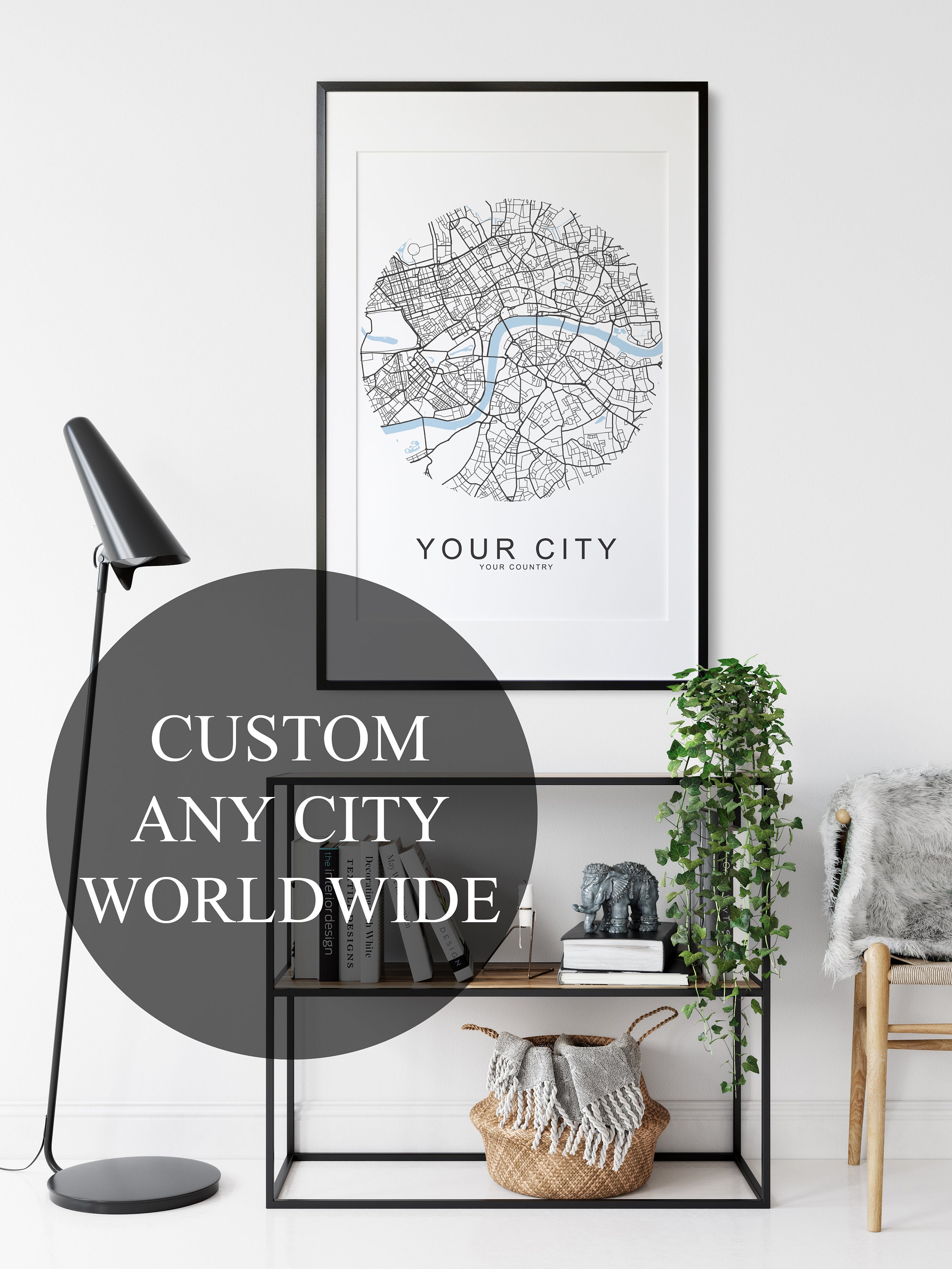 Custom City Poster Custom Map Art Personalized Travel - Etsy
