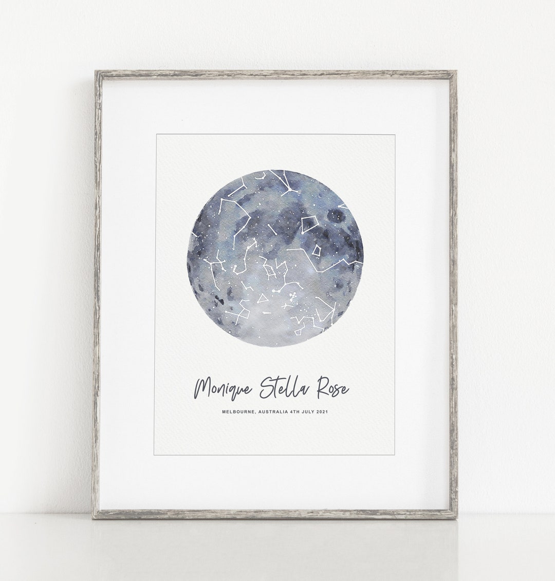 Galaxy Star Map Print, Star Chart Print, Night Sky Map, Custom Star Map ...