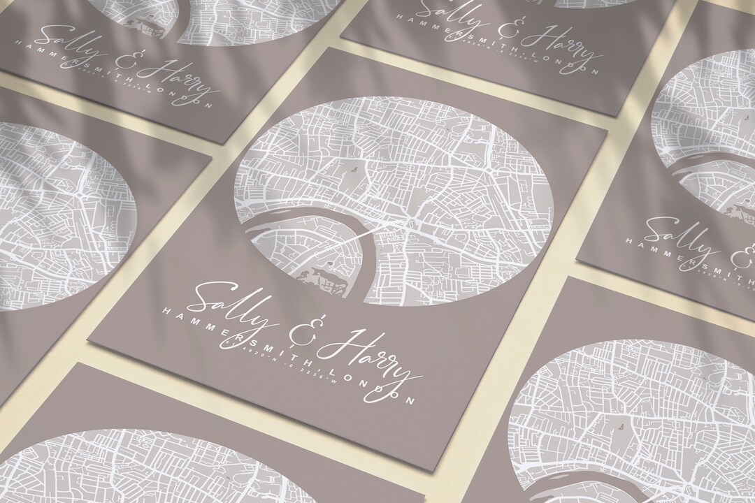 Where It All Began Map, Where We First Met, Our First Date ...