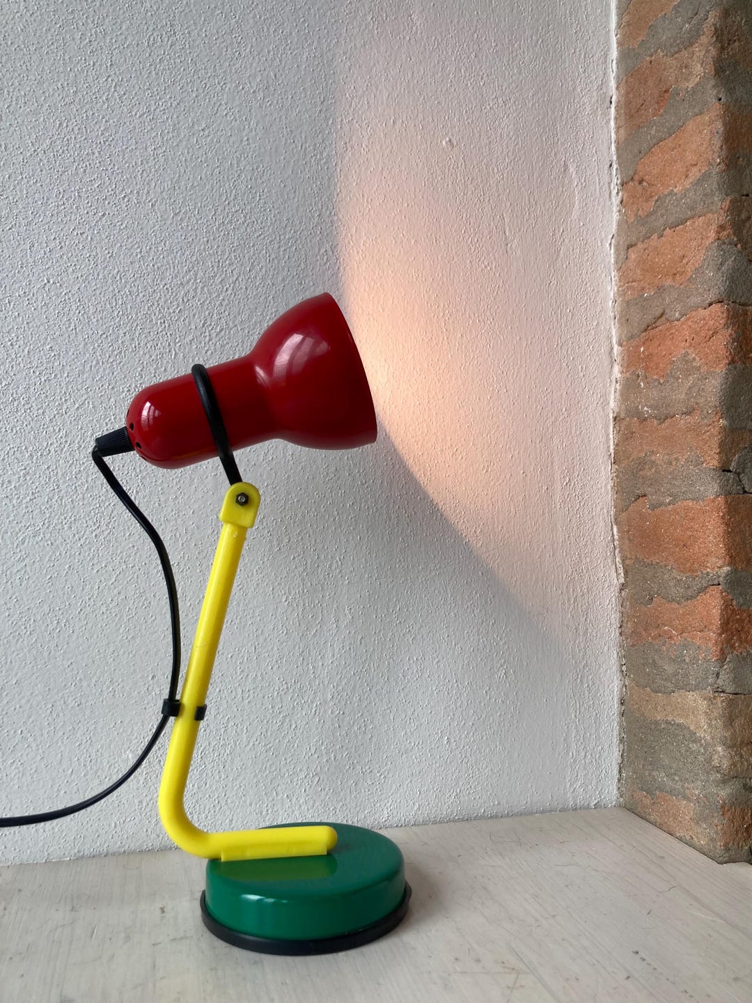 Vintage Table Lamp 90s Metal Plastic Bedside Lamp - Etsy