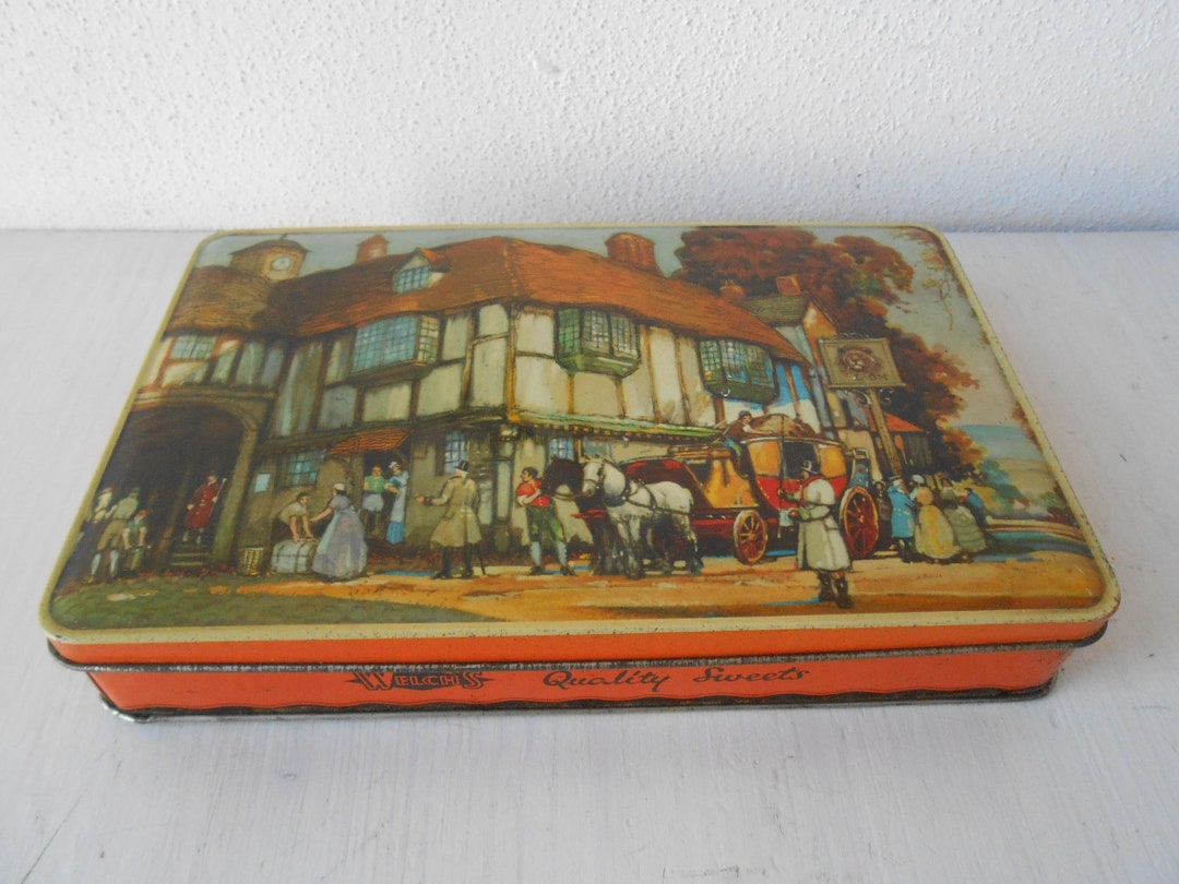 Vintage Tin Box Welch's 1950s Lid Metal Box England - Etsy