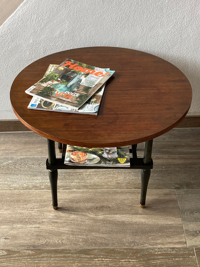 Vintage Coffee Table 50s Round - Etsy