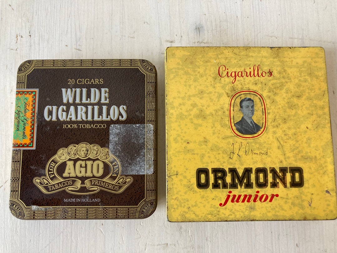 Vintage Tin Boxes Cigarillos Set of 2 Lid Metal Box - Etsy