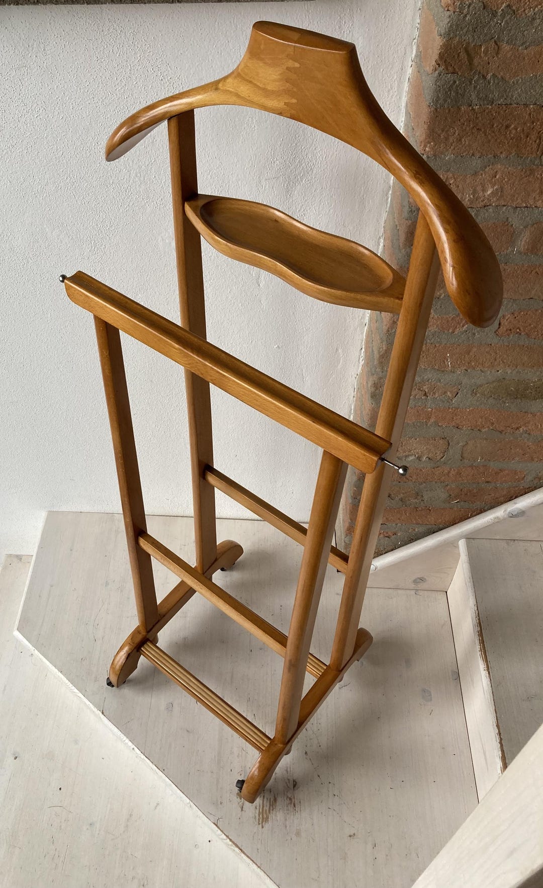 Vintage Valet Stand Made in Italy 50s Beech Wood - Etsy