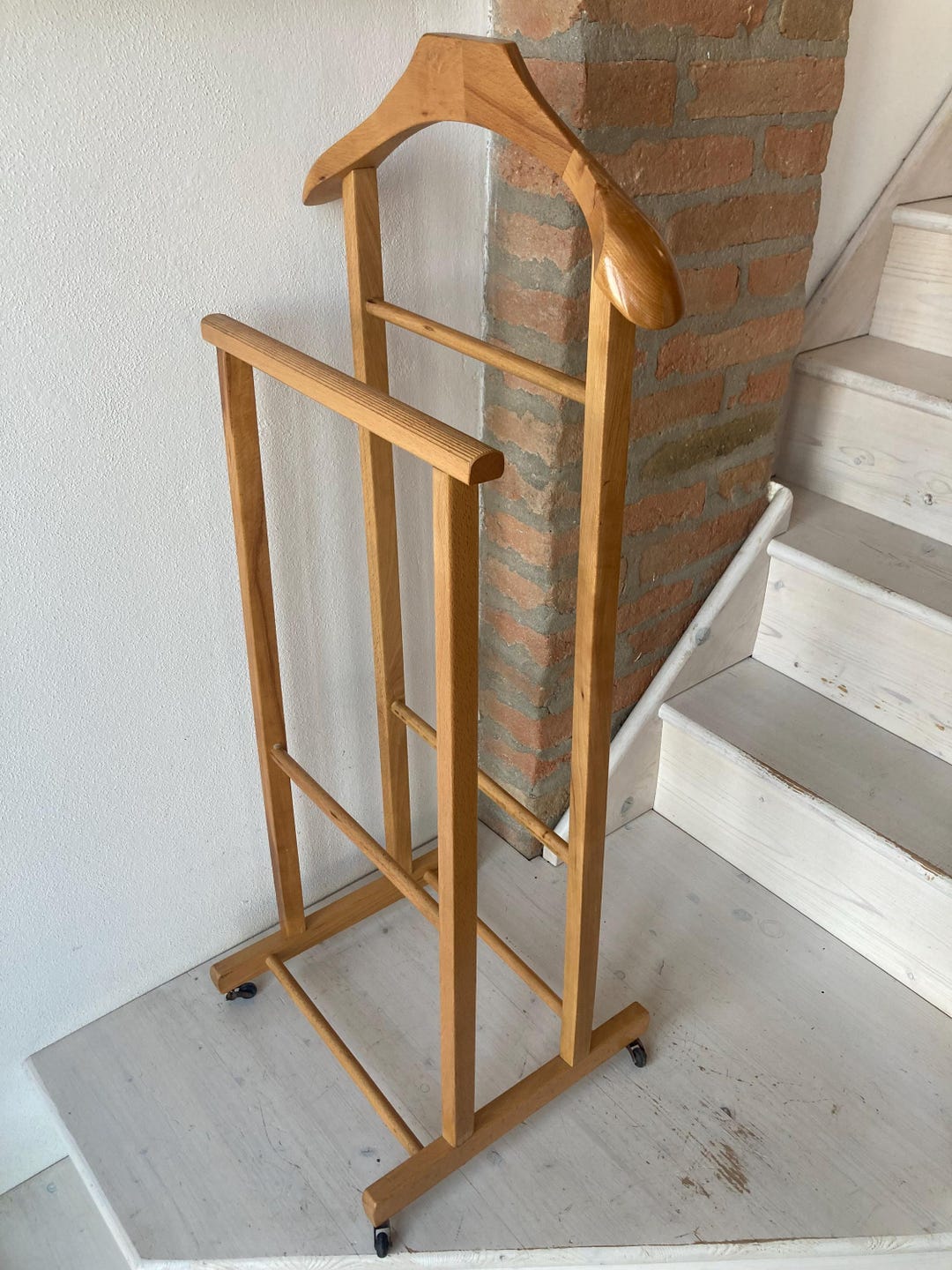 Vintage Valet Stand Made in Italy 50s Beech Wood - Etsy
