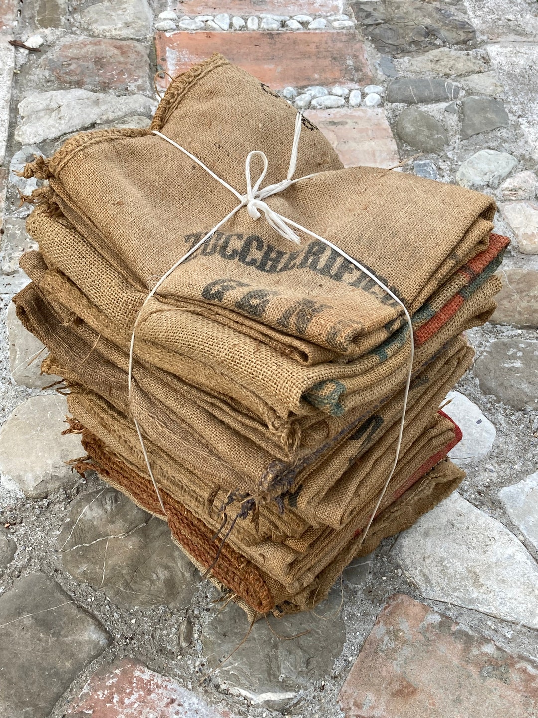 Vintage Jute Sacks Set of 6 Sugar Rice Italian Sacks 1970 - Etsy