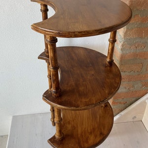 Vintage Corner Unit Three-shelf 1970s Rounded End Table - Etsy