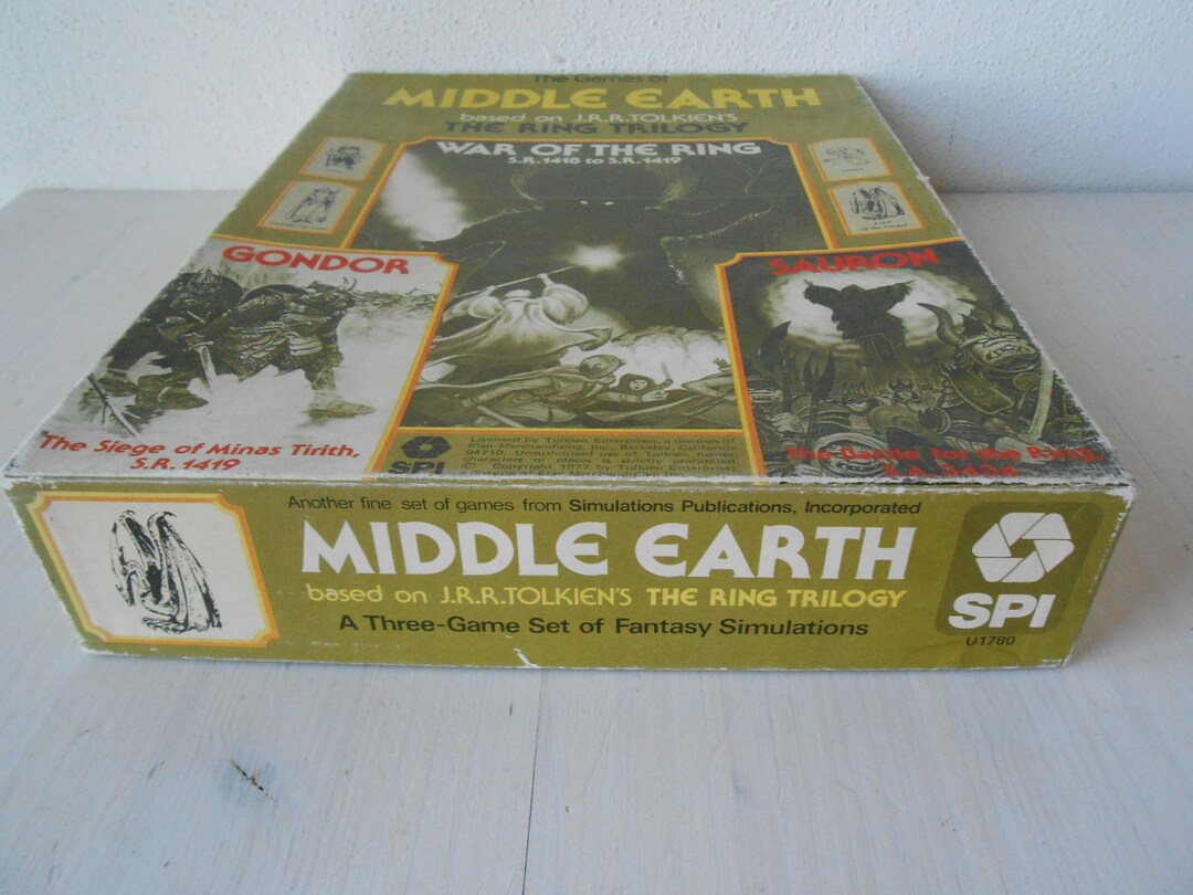 Vintage Board Game SPI Middle Earth Trilogy War of the Ring Gondor ...