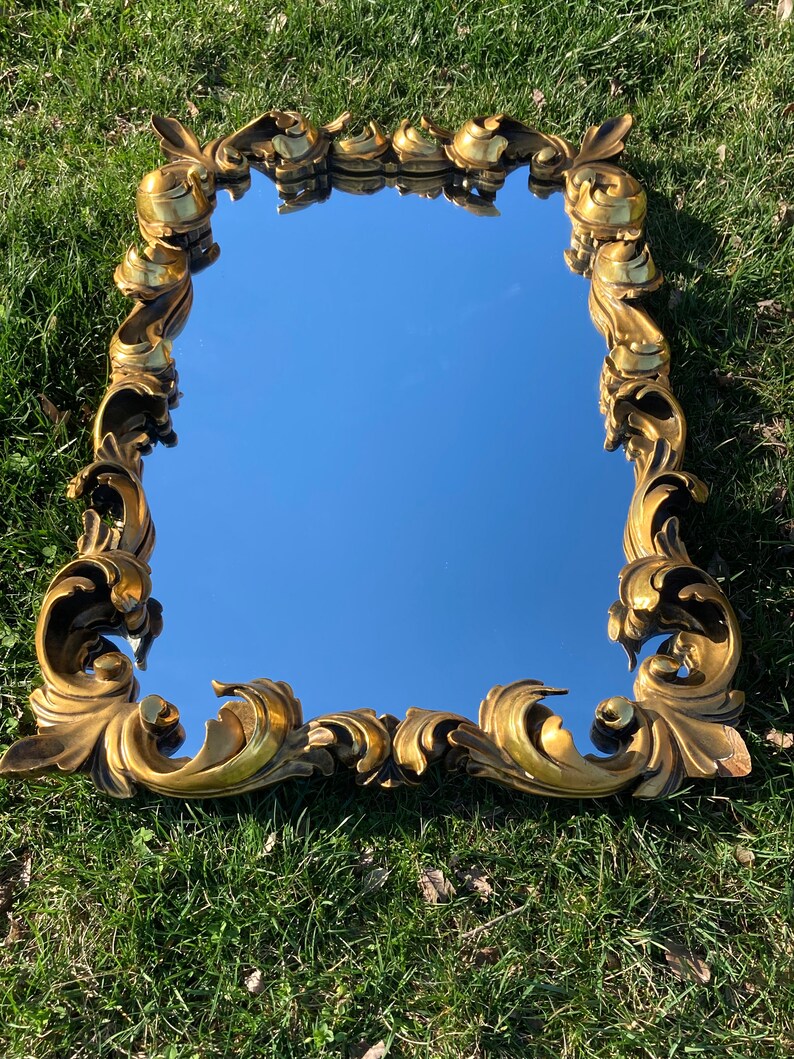 Vintage Mirror Gold Carved Wood Frame Rococò Style - Etsy