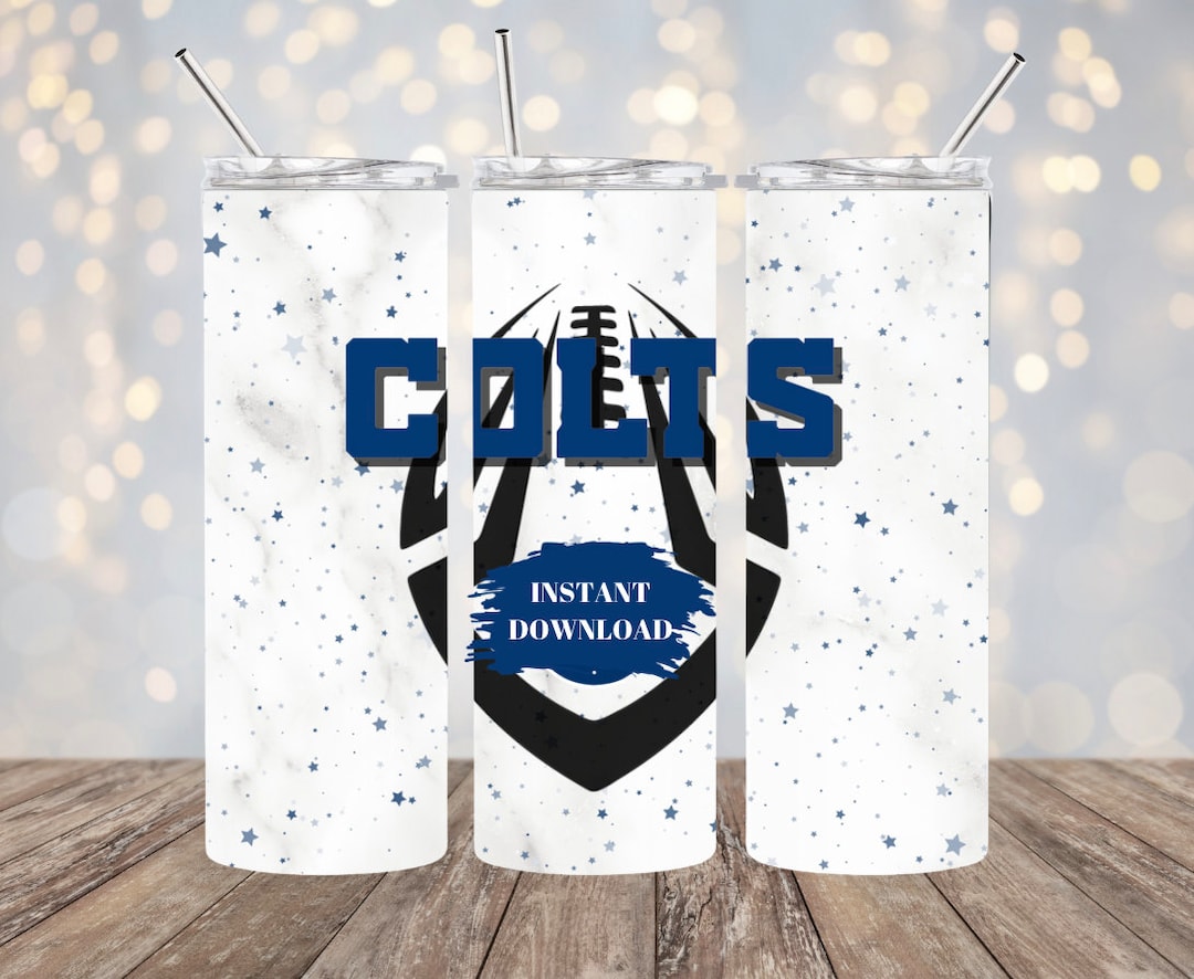 Colts Football Team 20 Oz Tumbler Wrap PNG - 20oz Skinny Tumbler Wrap ...