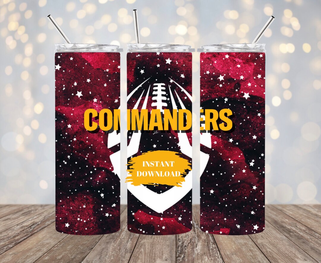 Commanders Football Team 20 Oz Tumbler Wrap PNG - 20oz Skinny Tumbler ...