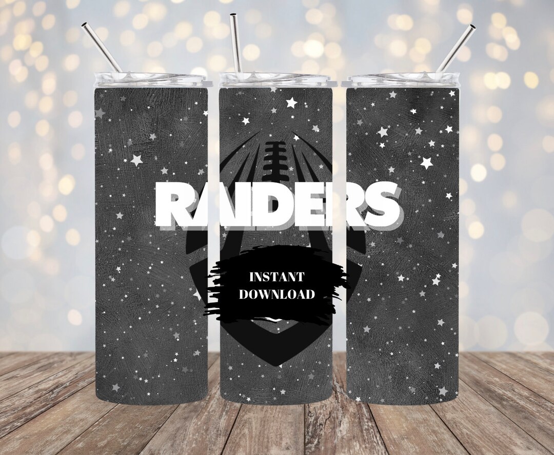 Raiders Football Team 20 Oz Tumbler Wrap PNG 20oz Skinny Tumbler Wrap ...