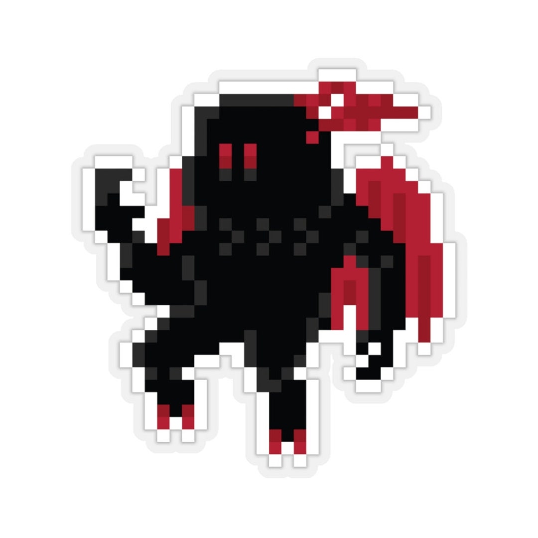 Pixel Art Mothman Sticker, Cryptid Laptop Decal, Retro Urban Legend ...