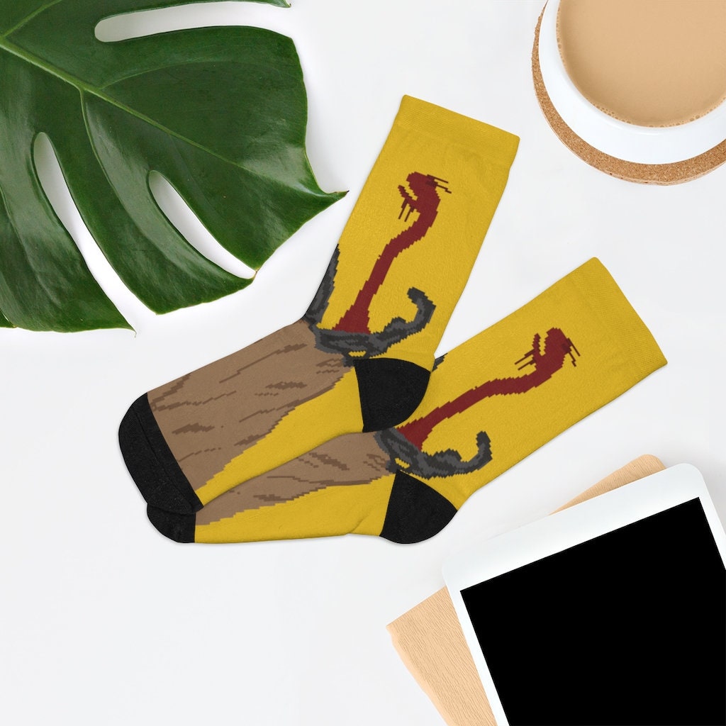 Graboid Tremors Horror Movie Pixel Art DTG Socks | Etsy