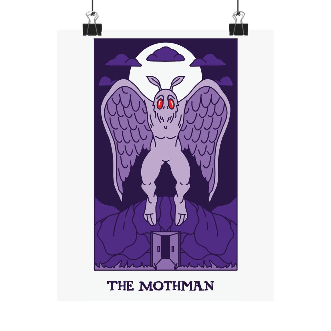 Mothman Tarot Card Poster Matte Vertical Poster | Occult Cryptid ...