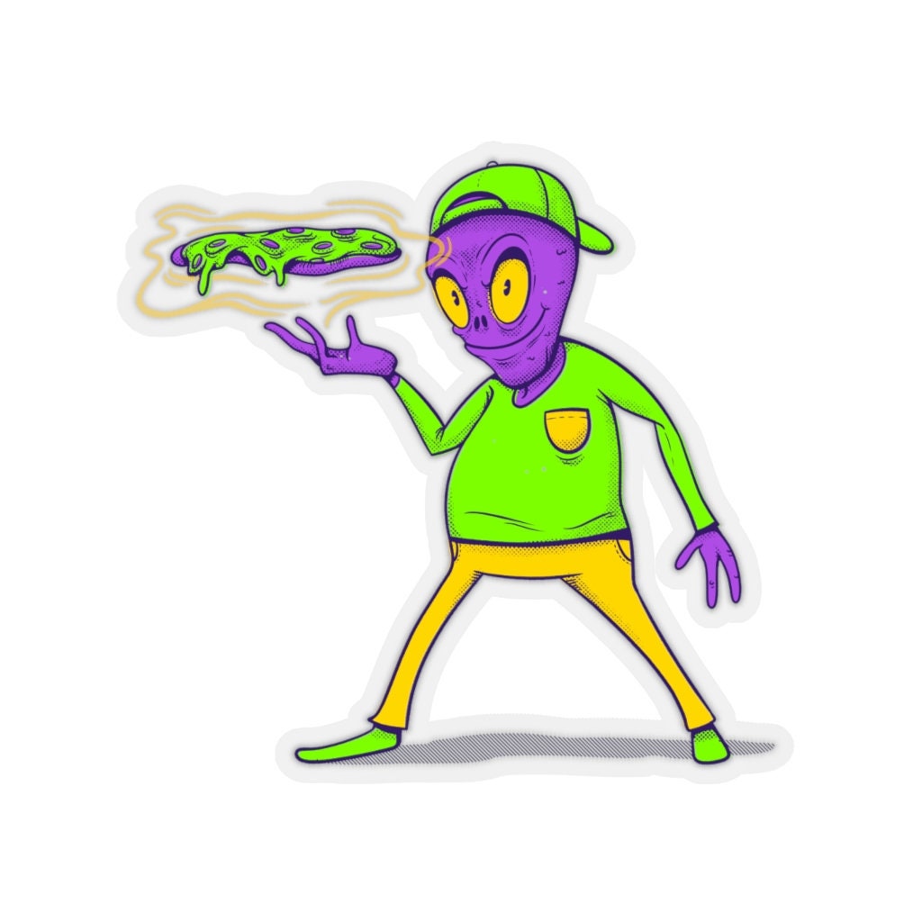 Alien Pizza Delivery Dibujos animados Arte gráfico - Etsy España