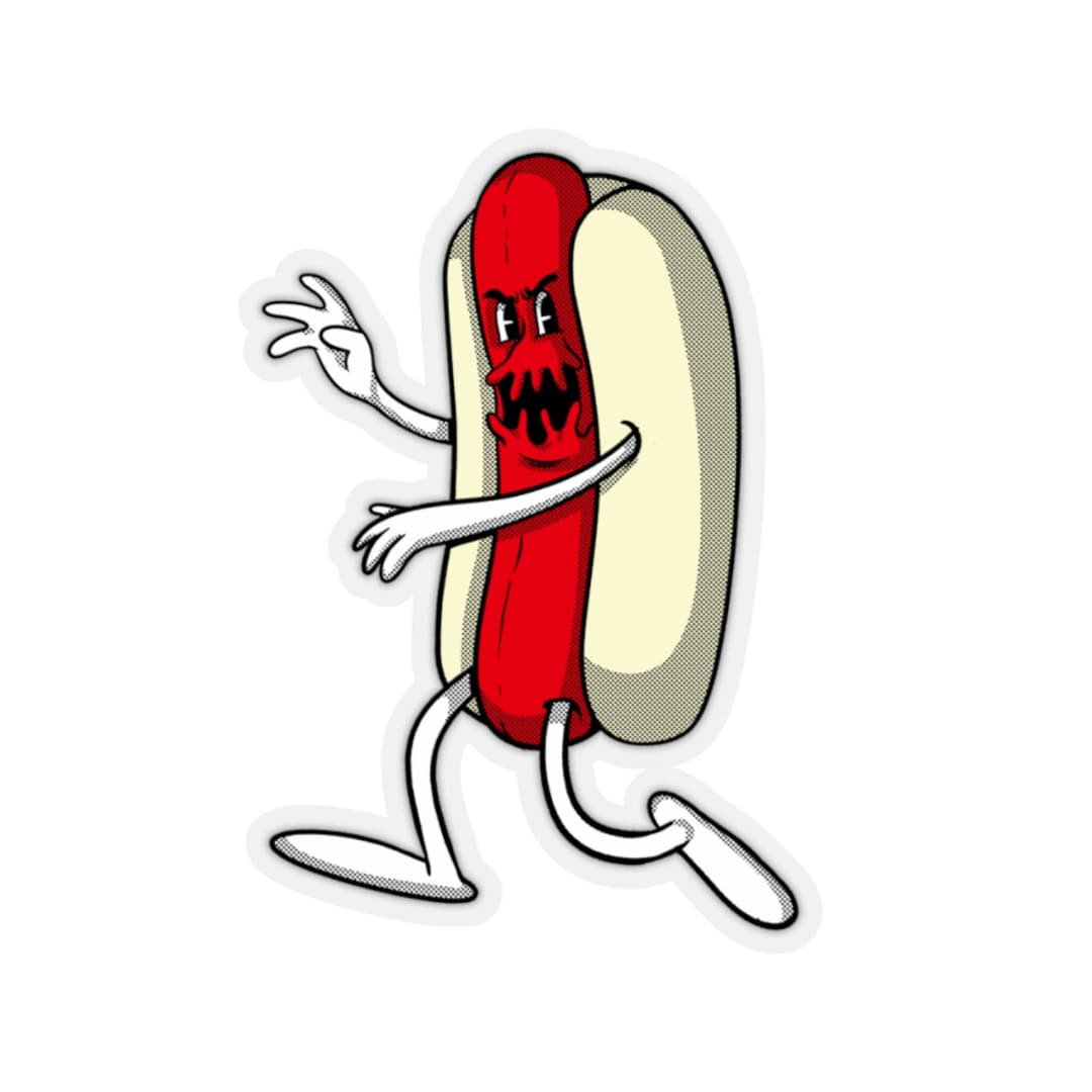 Hotdog - Monster - Horror Art - Evil Food - Scary Creature - Kiss-cut ...