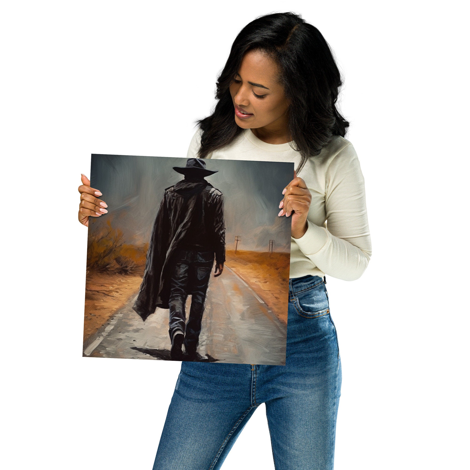 Cowboy in Desert Poster Scifi Poster Post Apocalyptic Art - Etsy