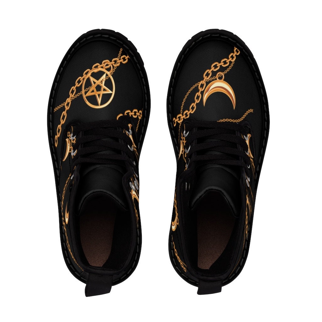 Gothic Witch Wiccan Women Black Boots,gothic Clothing,witchy Clothing ...