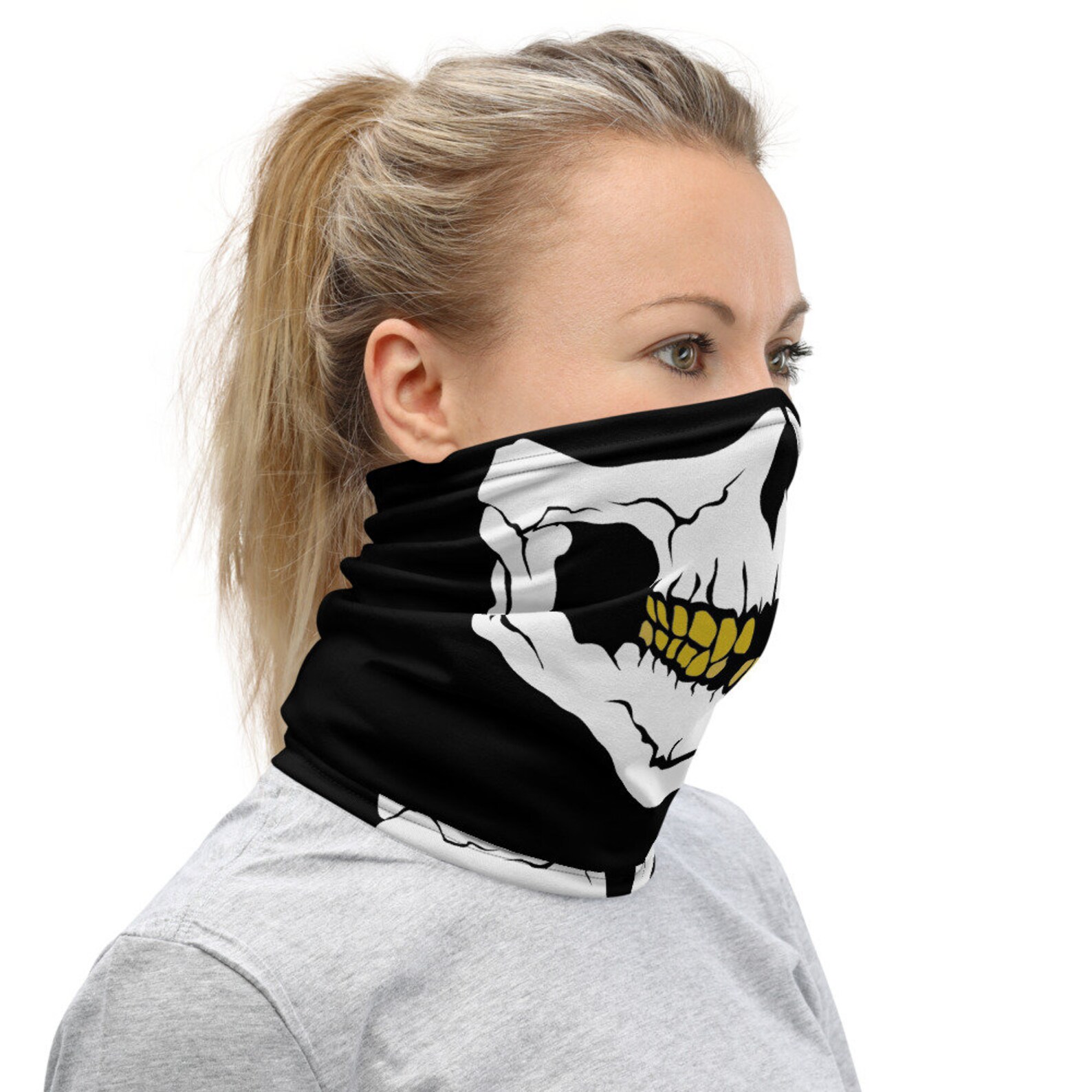 Skull Mouth Goth Face Mask, Grunge Gothic Cover Mask, Witchy Neck ...