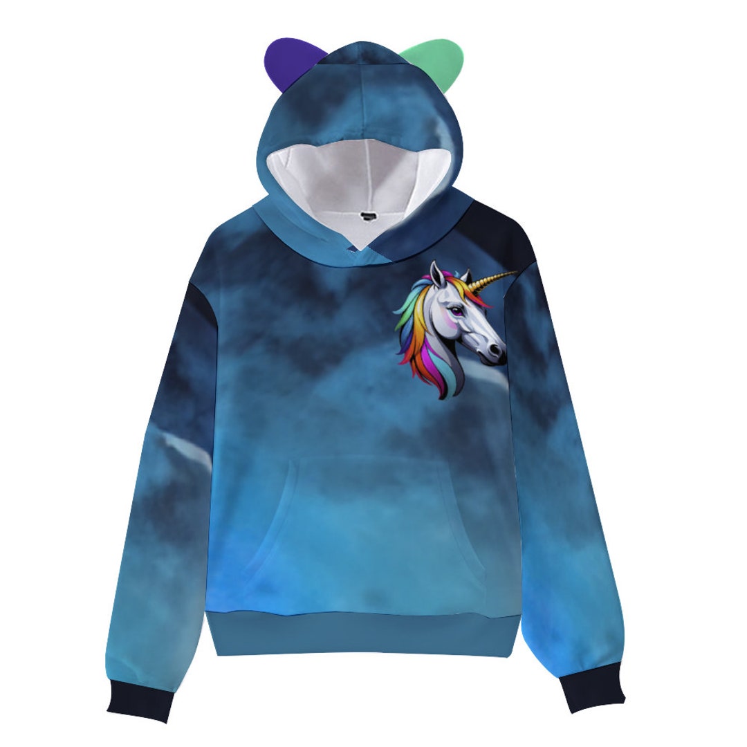 Custom Kids' Cute Cat Ear Crop Tops Long Sleeve Hoodies Sweatshirts - Etsy