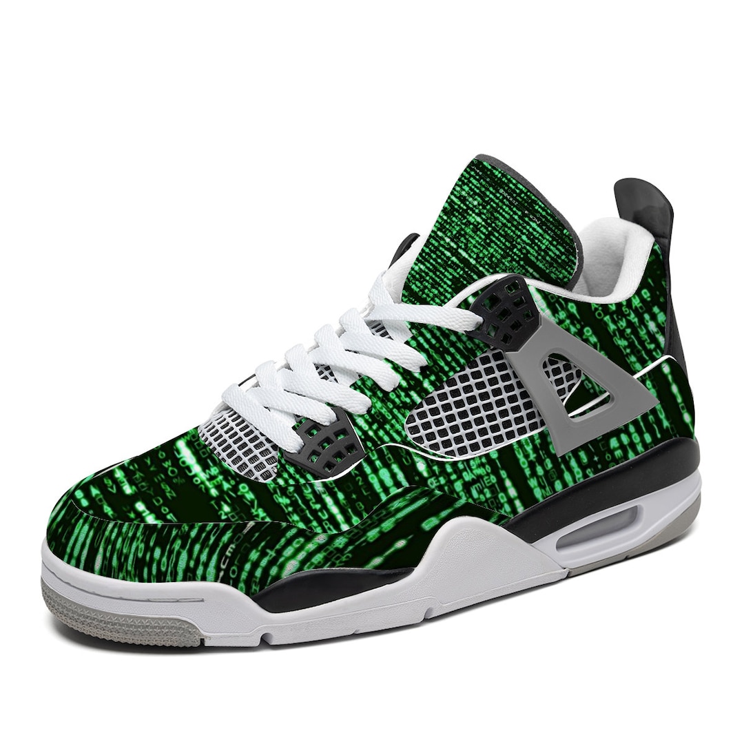 Matrix Shoes Sneakers, Cyberpunk Casual Fashion Sneakers, Binary Code ...