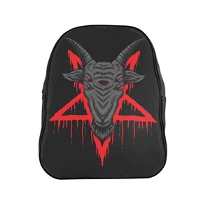 Baphomet Pentagram Backpack Baggothic Travel Bag Pagan | Etsy