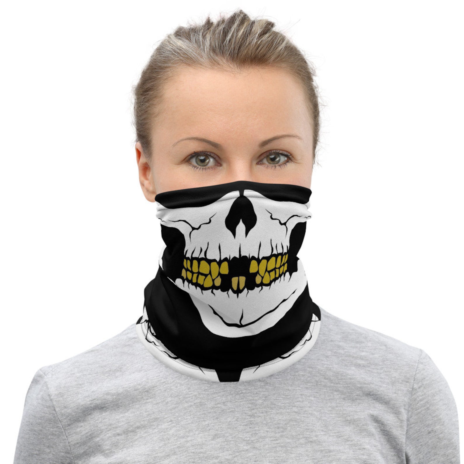 Skull Mouth Goth Face Mask, Grunge Gothic Cover Mask, Witchy Neck ...