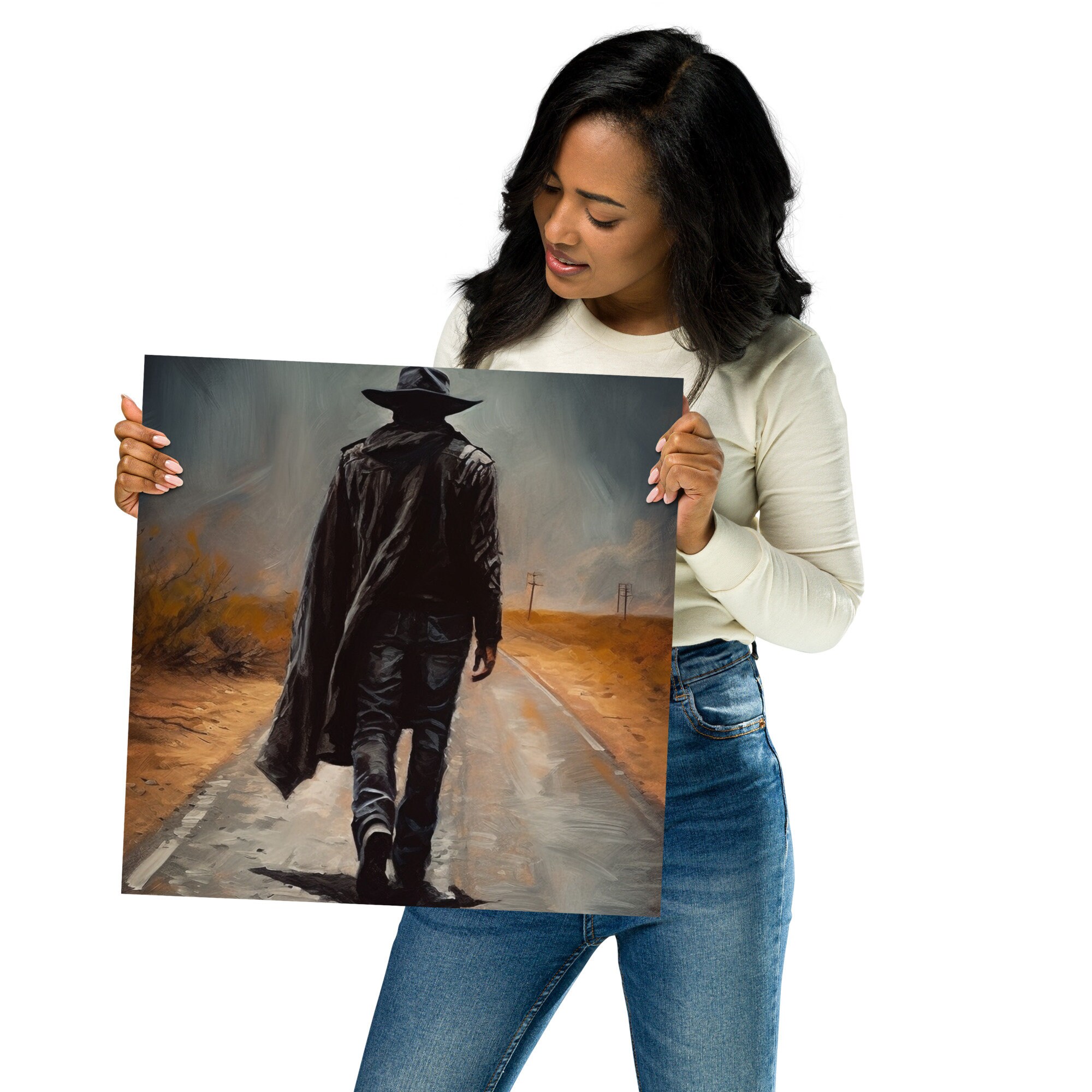 Cowboy in Desert Poster Scifi Poster Post Apocalyptic Art - Etsy