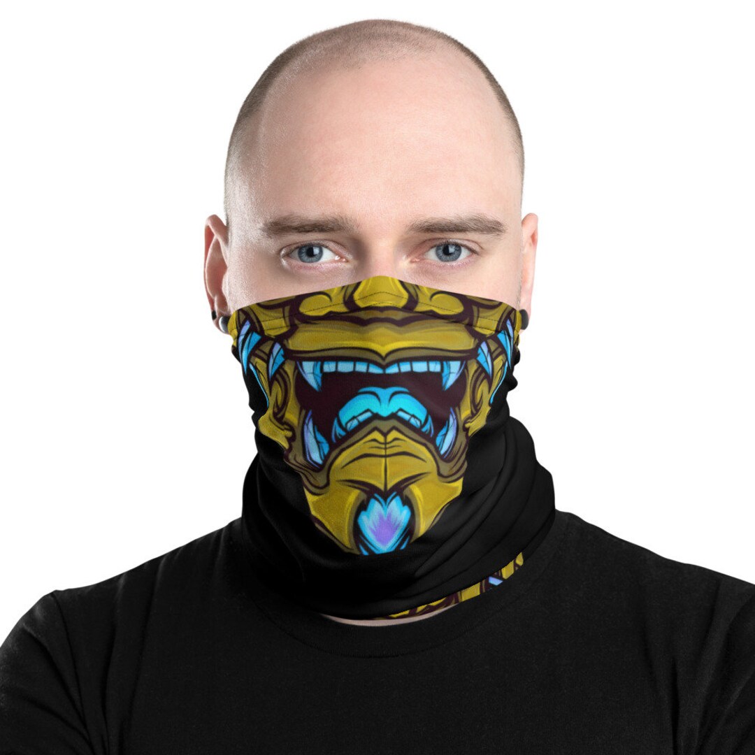 Cyber Samurai Neck Mask , Cyber Goth Face Shield, Cyber Punk Washable ...
