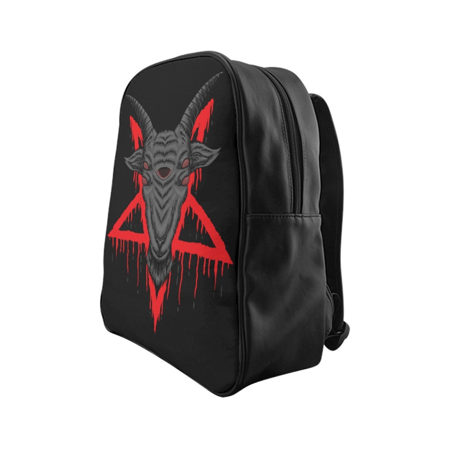 Baphomet Pentagram Backpack Baggothic Travel Bag Pagan - Etsy