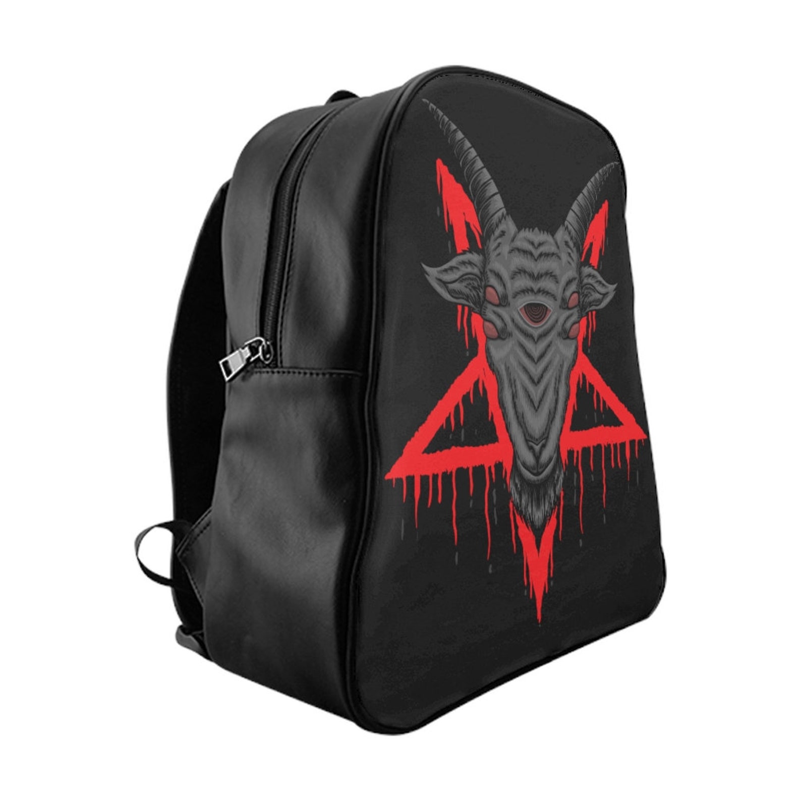 Baphomet Pentagram Backpack Baggothic Travel Bag Pagan - Etsy