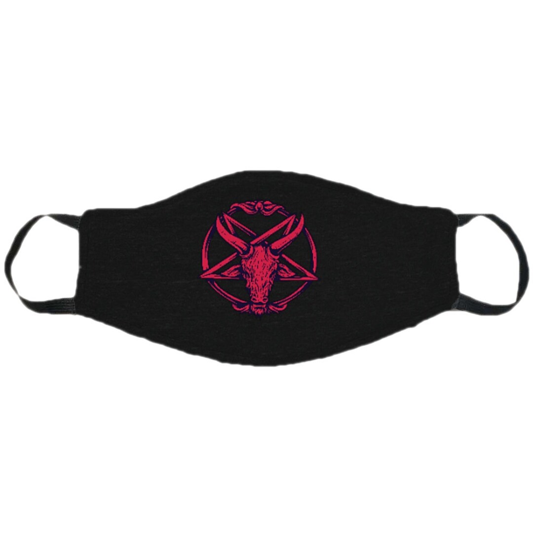 Gothic Baphomet Pentagram Face Mask,adult Face Mask,black Metal Mask ...