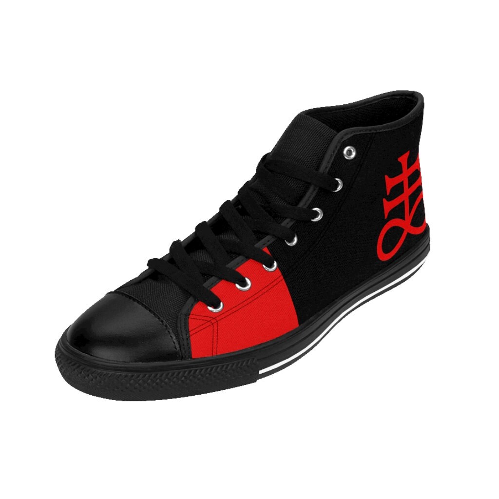 Lucifer Cross Men High-top Sneakers, Gothic Sportwear grunge Running ...
