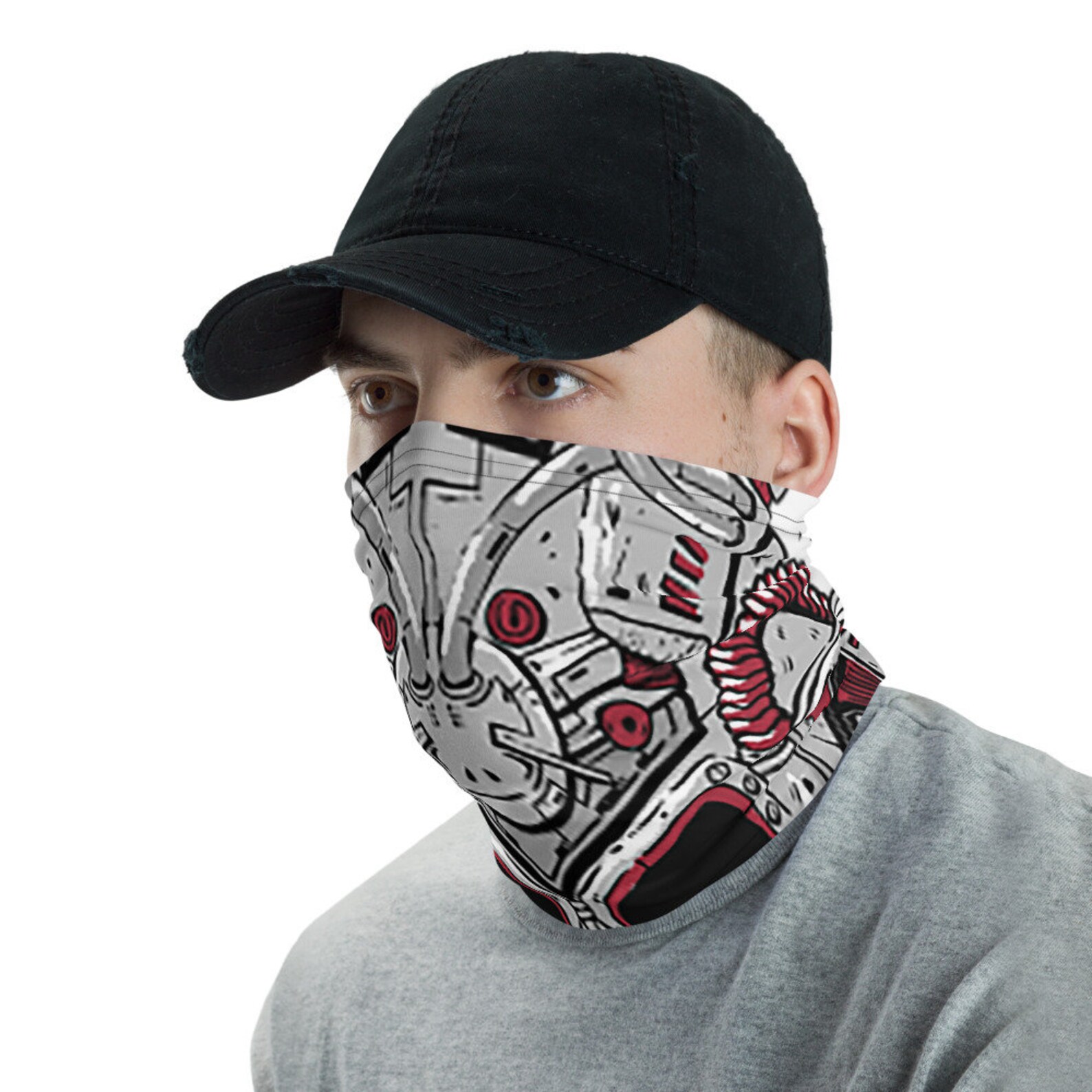 Gas Mask Cyber Face Mask neck Gaiter Cyberpunk Face - Etsy