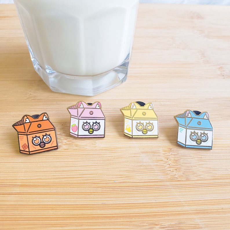 Milk Carton Enamel Pins - Etsy