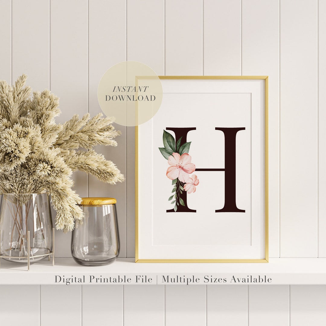 WATERCOLOUR ALPHABET Letter H Digital Print | Printable Art in Multiple ...