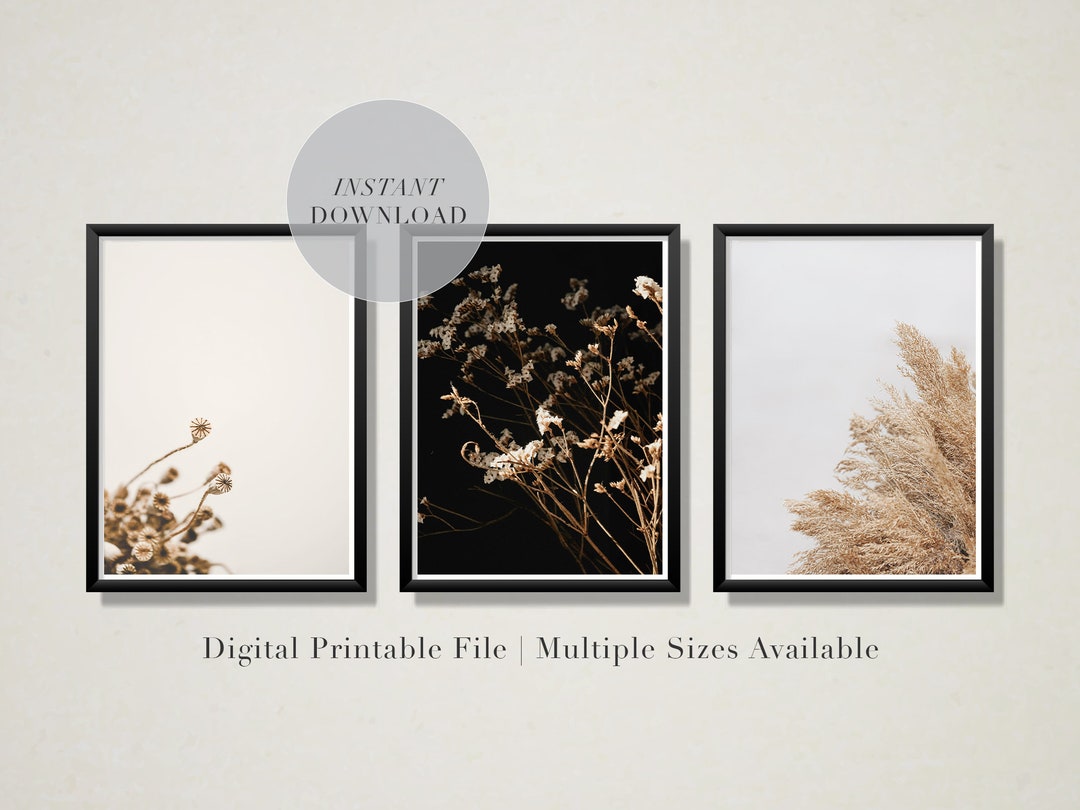 MINIMAL DRIED FLOWERS Set Digital Prints | Printable Art in Multiple ...