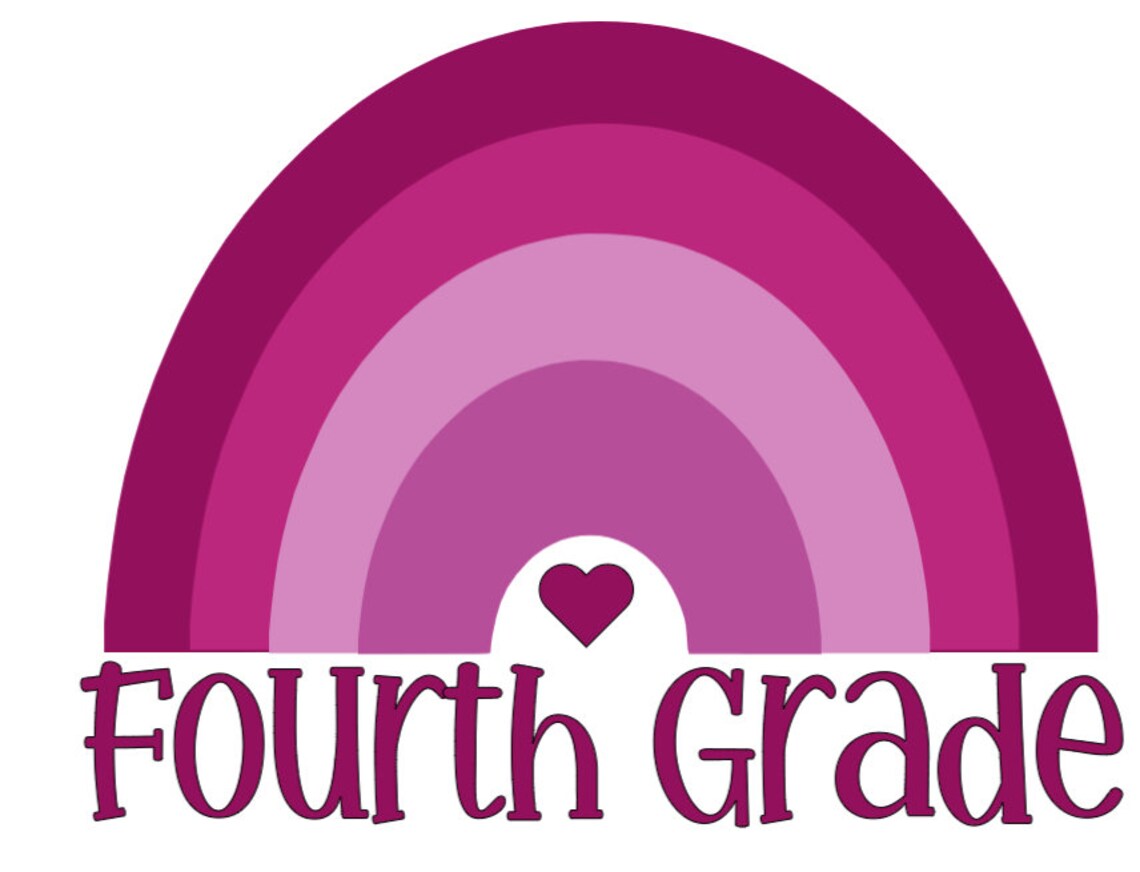 Fourth Grade Maroon Rainbow PNG - Etsy