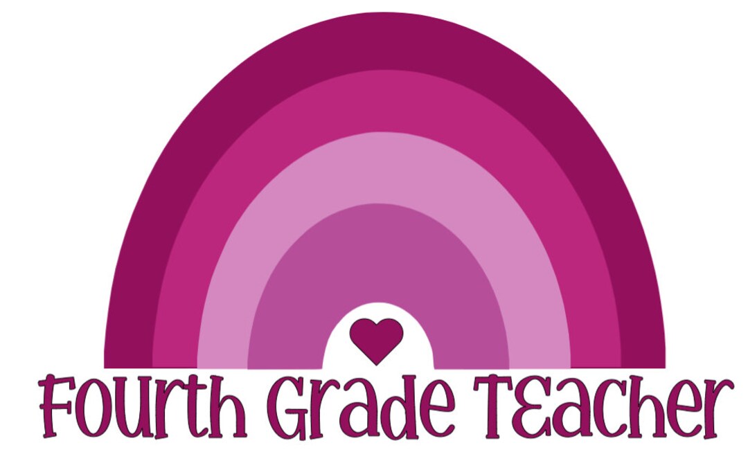 Fourth Grade Teacher Maroon Rainbow PNG - Etsy