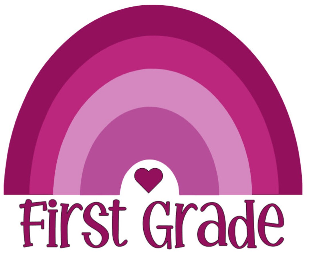 First Grade Maroon Rainbow PNG - Etsy