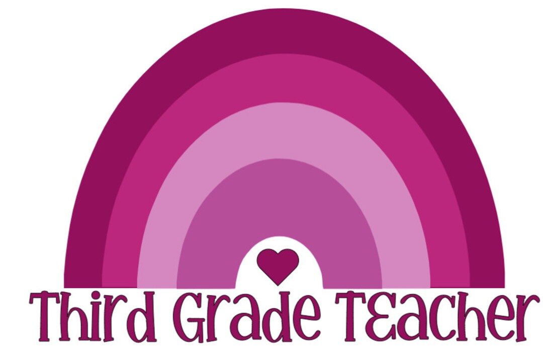 Third Grade Teacher Maroon Rainbow PNG - Etsy