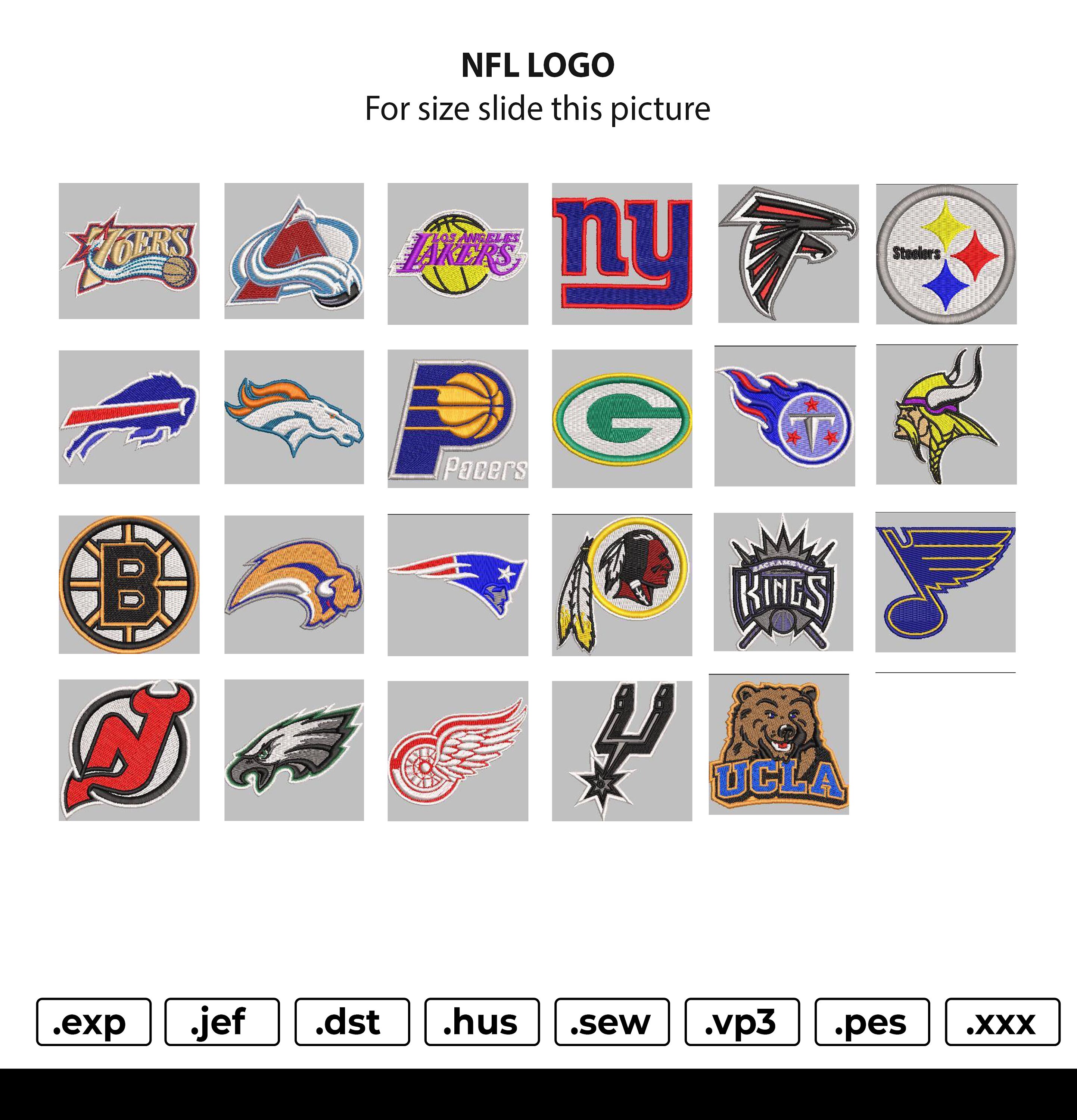 NFL logo Embroidery Machine Design format dst jef hus exp pes | Etsy