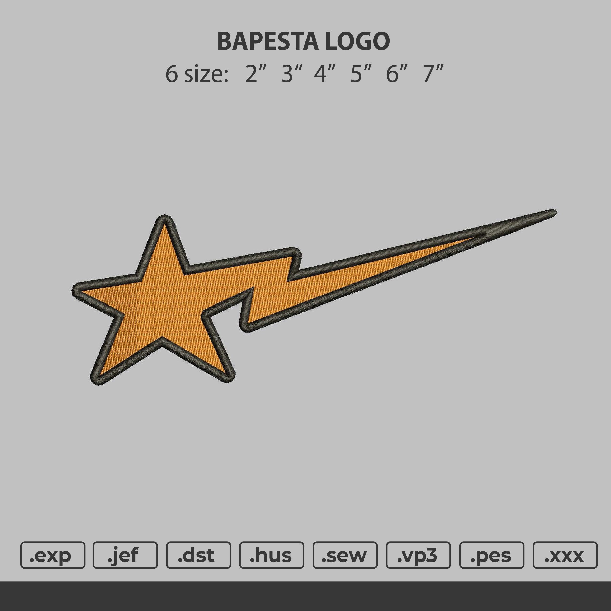 Bapesta Logo Embroidery Machine Design 6 size format dst exp | Etsy