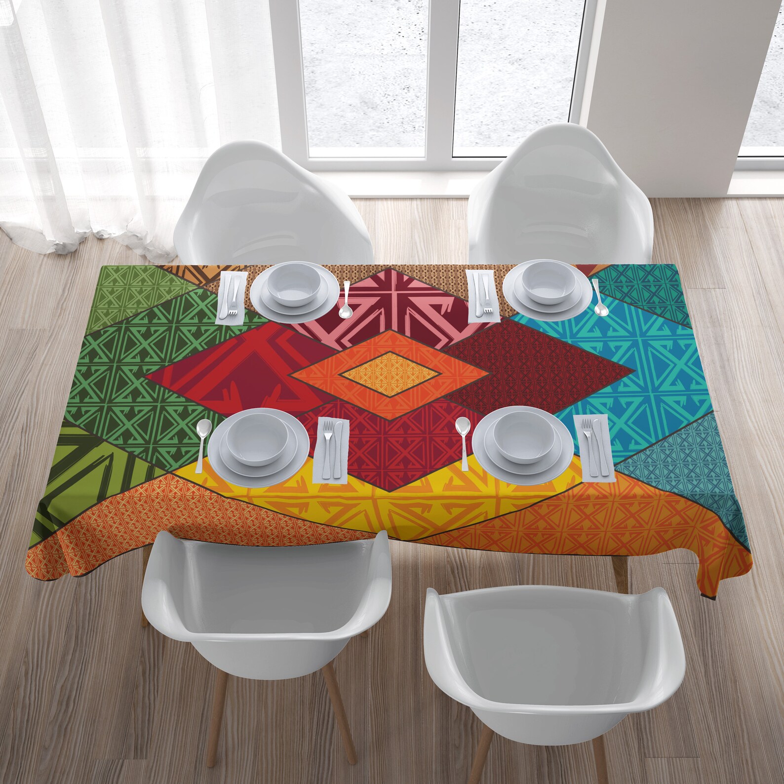 African Pattern Multicolor Tablecloth Waterproof Boho Table | Etsy