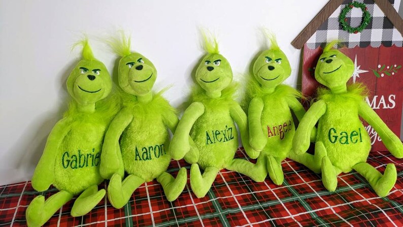 Personalized Christmas Grinch and Box - Etsy
