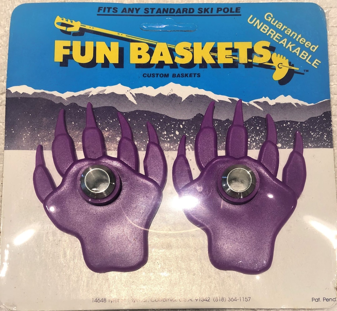 Custom Ski Baskets for Your Ski Poles! BEAR CLAWS (fun Baskets) - Etsy